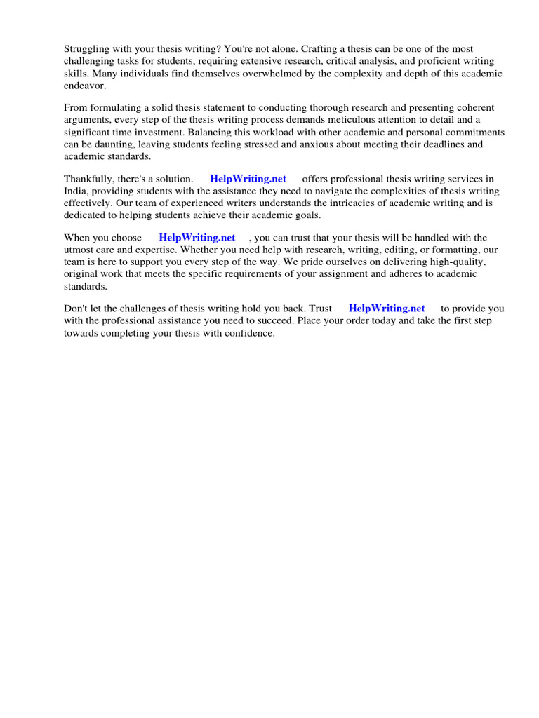 Thesis Writing Services In India Pdf