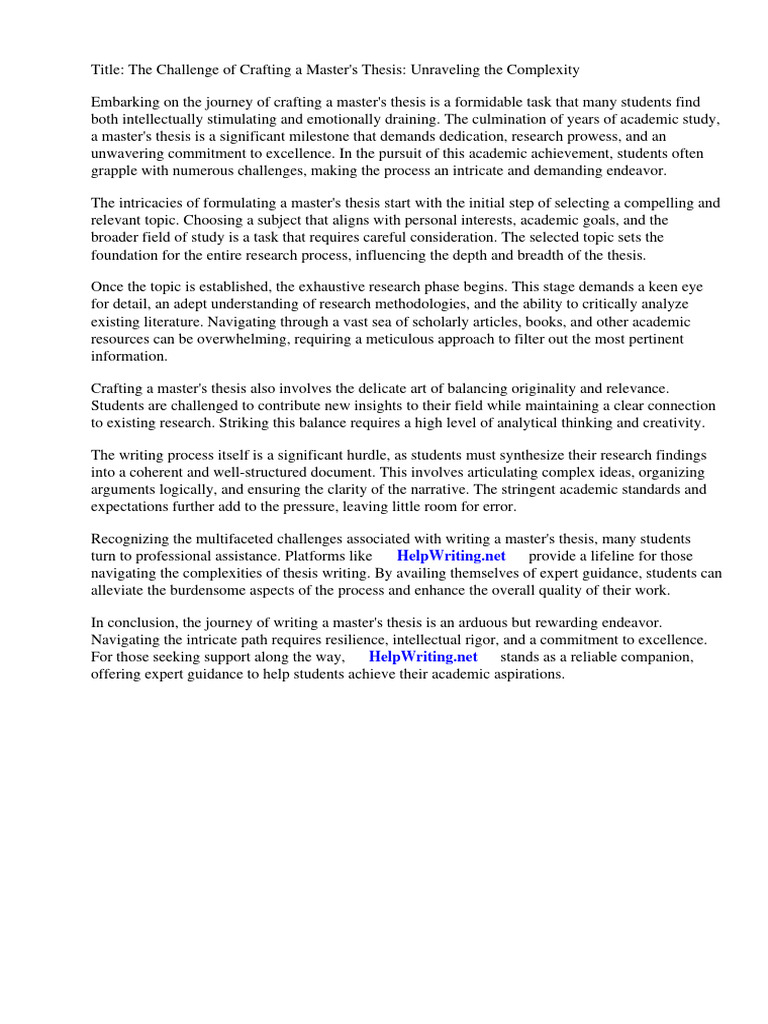 Master Thesis Motivation | PDF | Thesis | Methodology