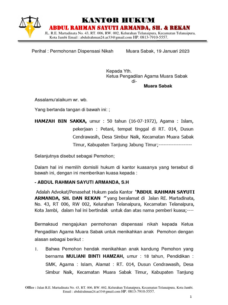 Permohonan DK Muli Anto | PDF