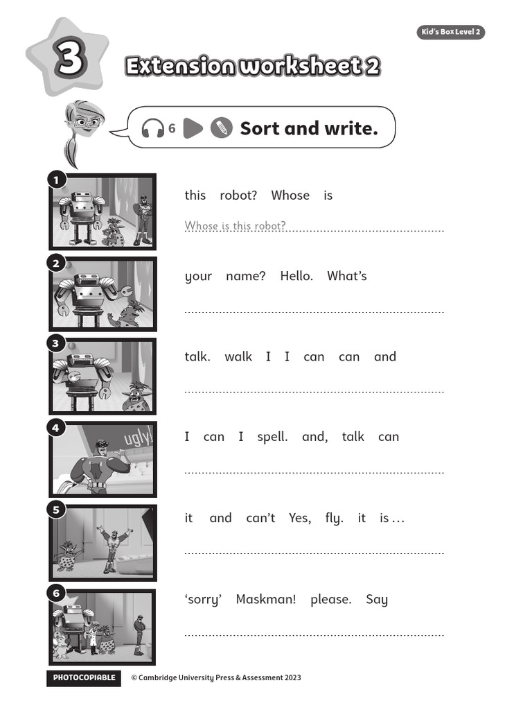 KidsBox Level 2 Unit 3 Extension Worksheet 2 | PDF