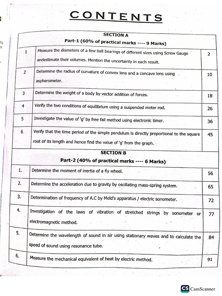 Physics Practicals F.SC 11th | PDF