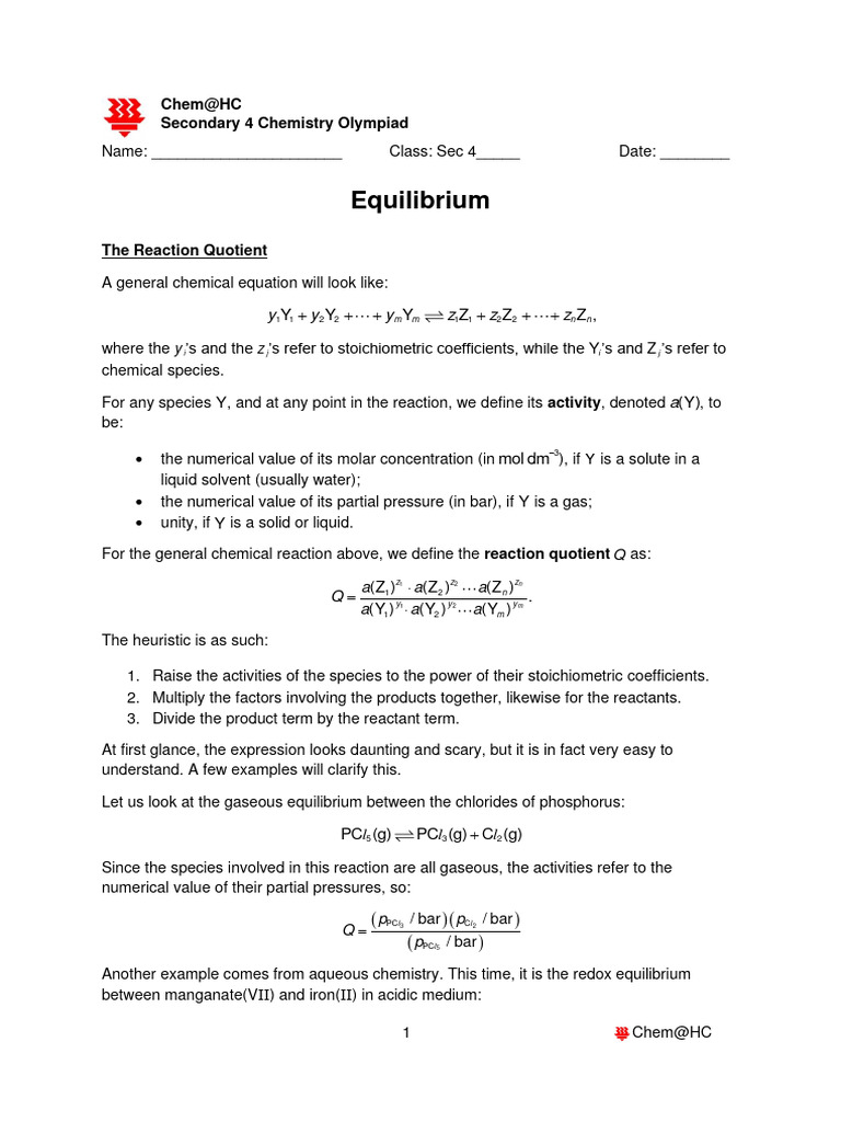 Lesson 5 Equilibrium | PDF | Acid | Hydroxide