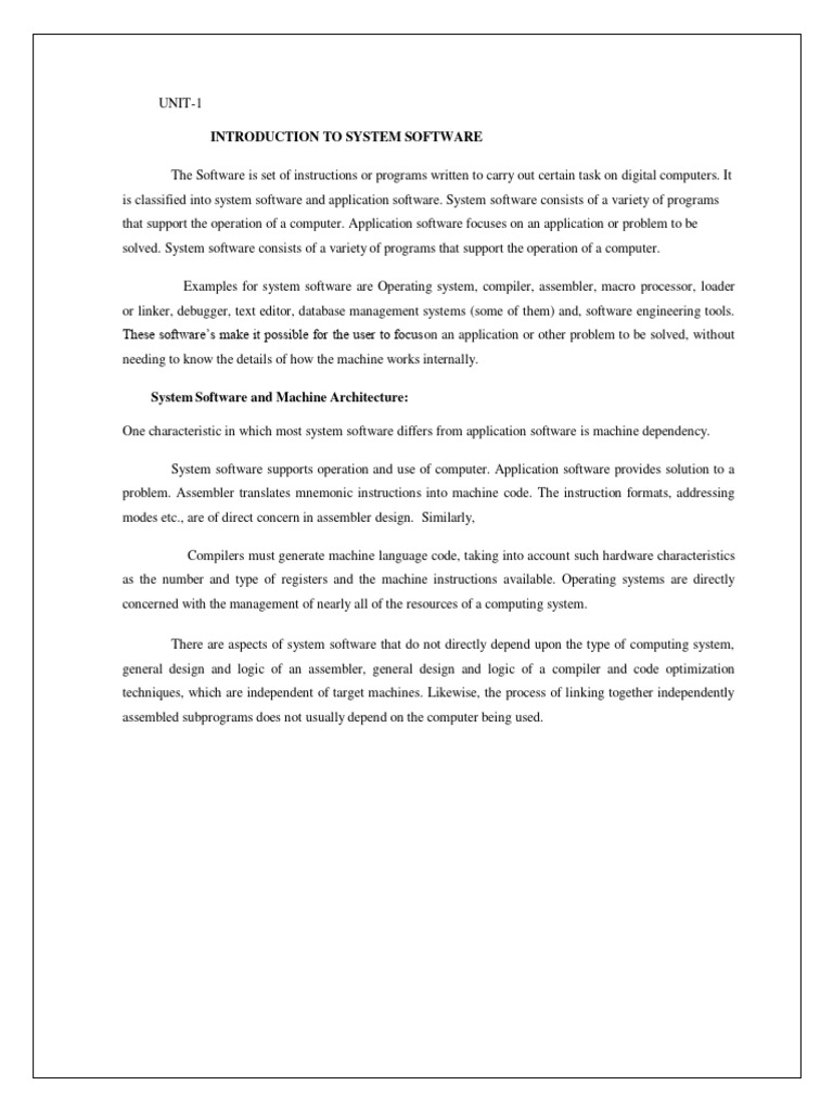 SYSTEM SOFTWARE | PDF | Assembly Language | Bootstrap (Front End Framework)