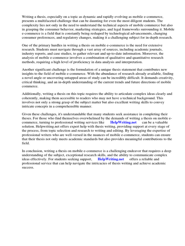 Mobile e Commerce Thesis | PDF | E Commerce | Electronic Business