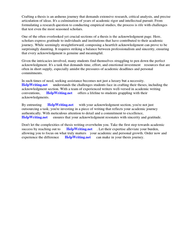 Thesis Acknowledgment Sample | PDF | Thesis | Written Communication