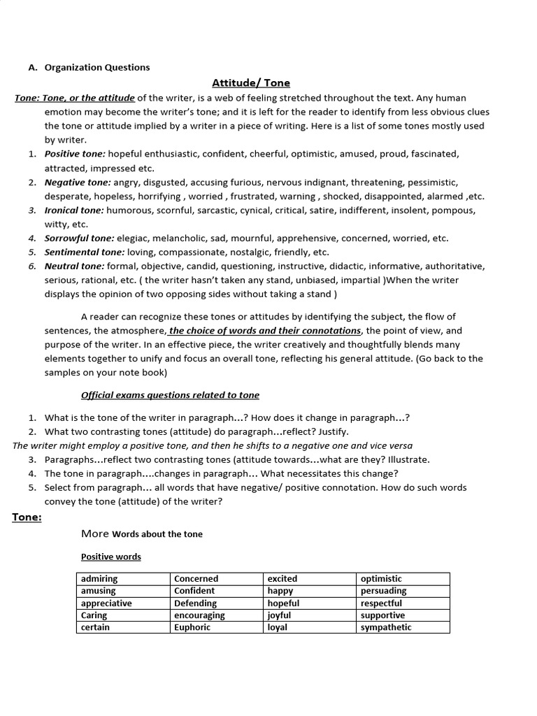 Author's Tone Sheet | PDF