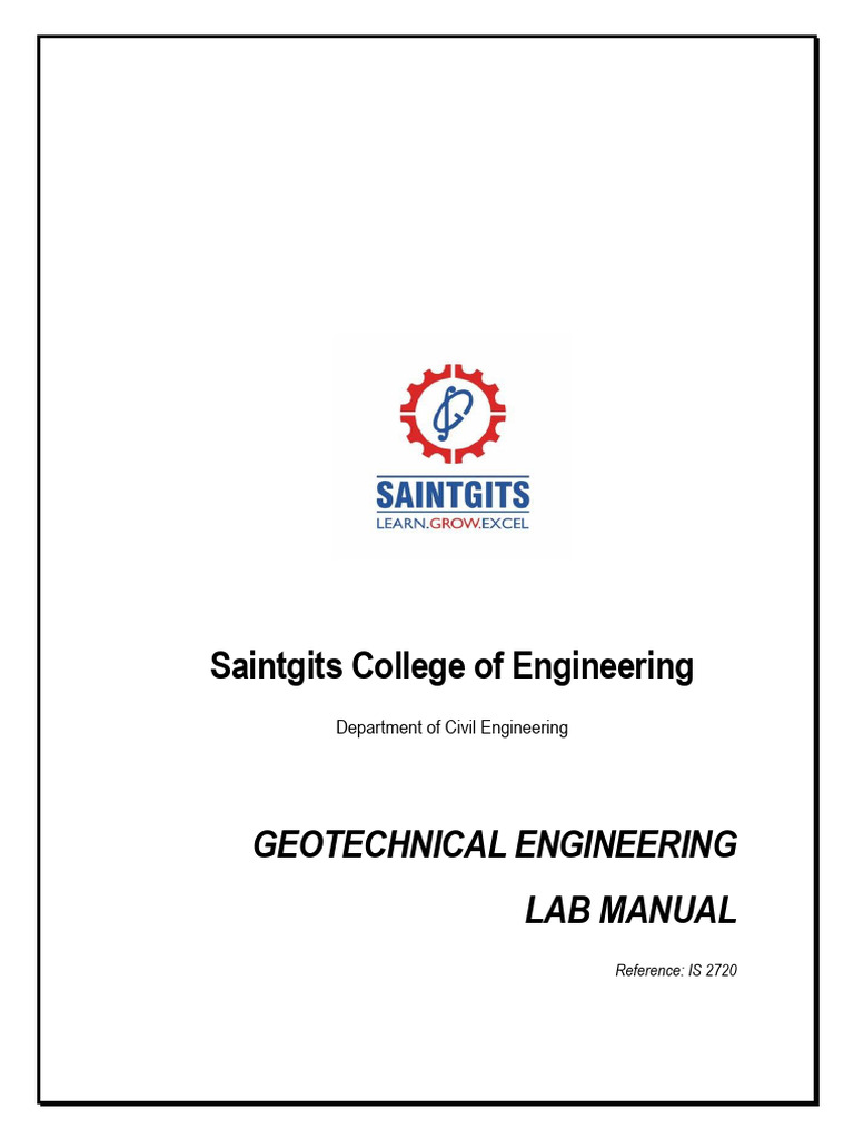 GT Lab Manual | Download Free PDF | Density | Geotechnical Engineering