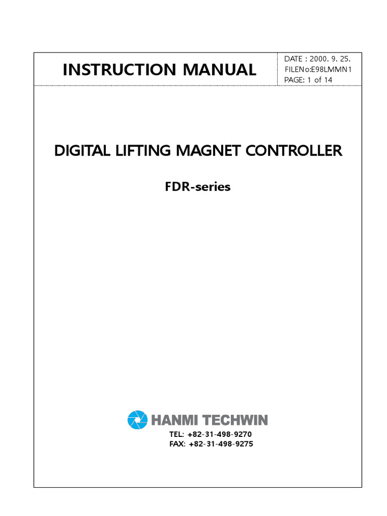 41 +Rectifier+Unit (FDR-Series) +Manual (영문) | PDF | Detector (Radio ...