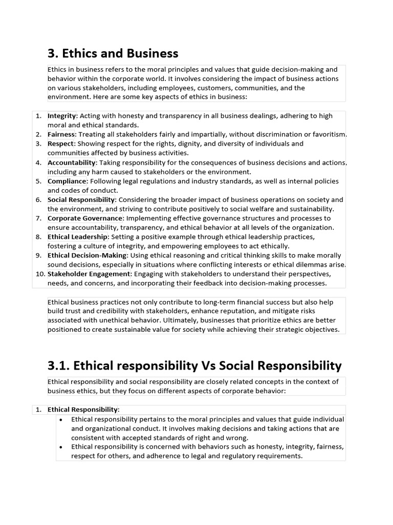 Business Ethics and Code of Conduct | PDF | Corporate Social ...
