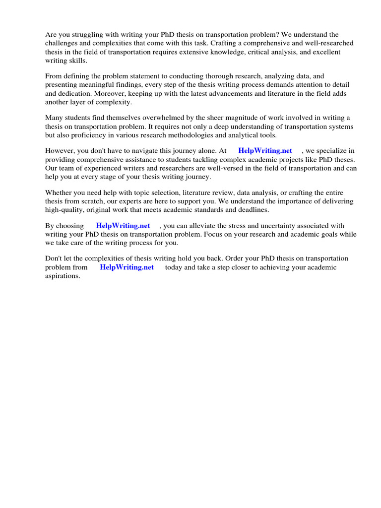 Phd Thesis On Transportation Problem Pdf Thesis Linear Programming 2362
