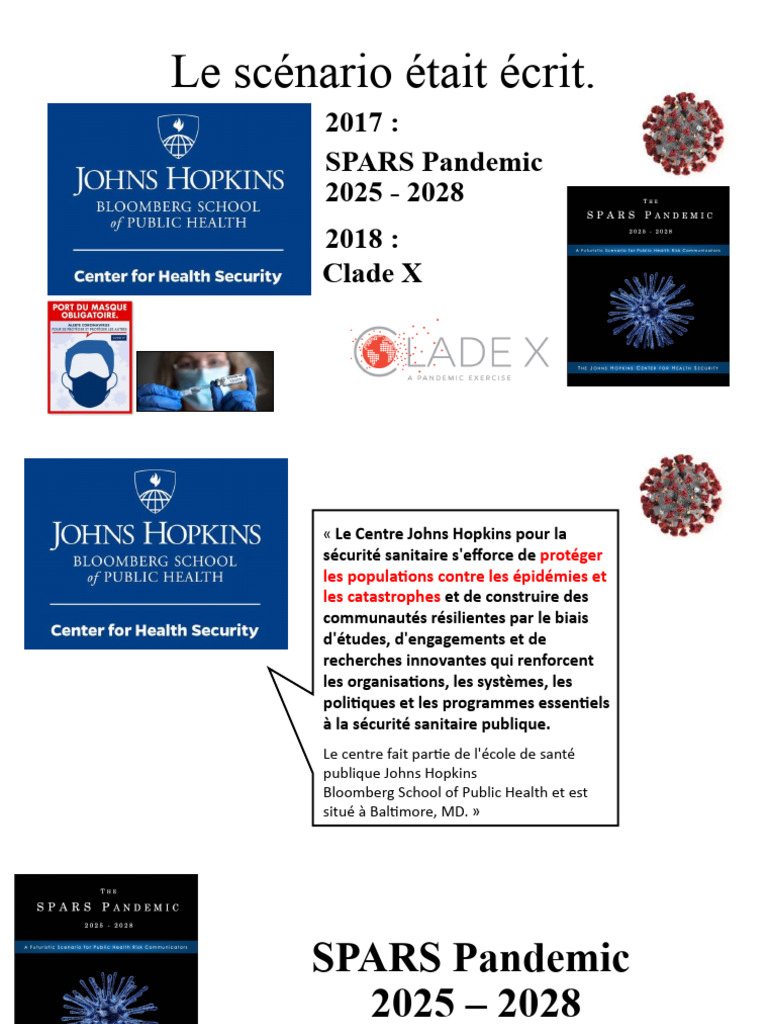 Presentation Le Scenario Etait Ecrit SPARS 2025 2028 Clade X LLI23 ...