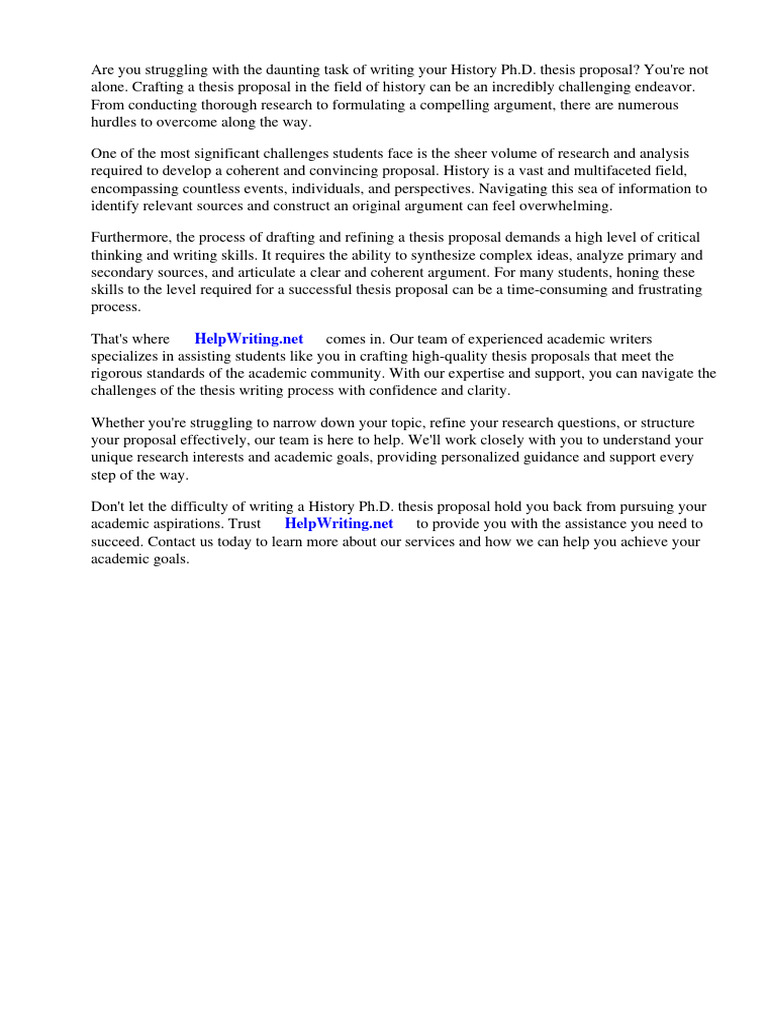 History PHD Thesis Proposal | PDF
