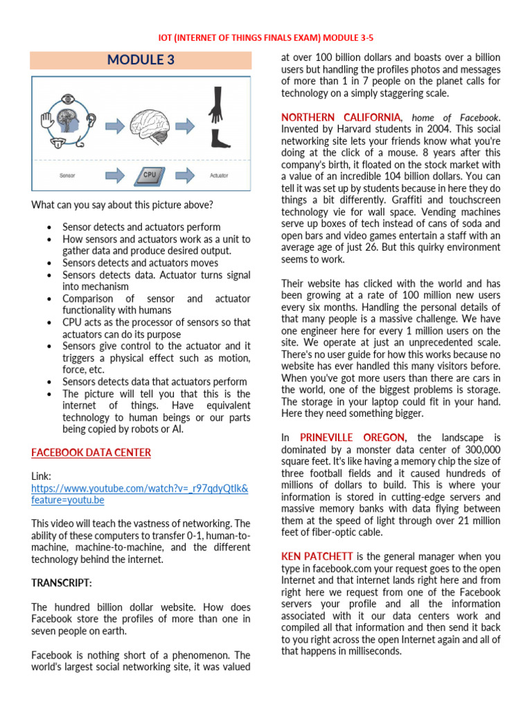 IOT M3-M5 Finals Reviewer | PDF | Computers