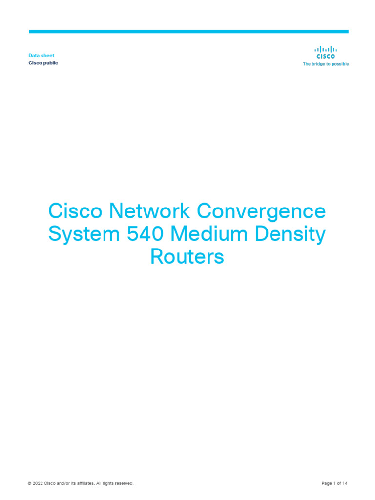 Cisco Network Convergence System 540 Medium Density Routers | PDF | Computer Network ...