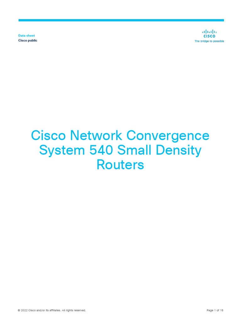 Cisco Network Convergence System 540 Small Density Routers | PDF | Computer Network | Router ...