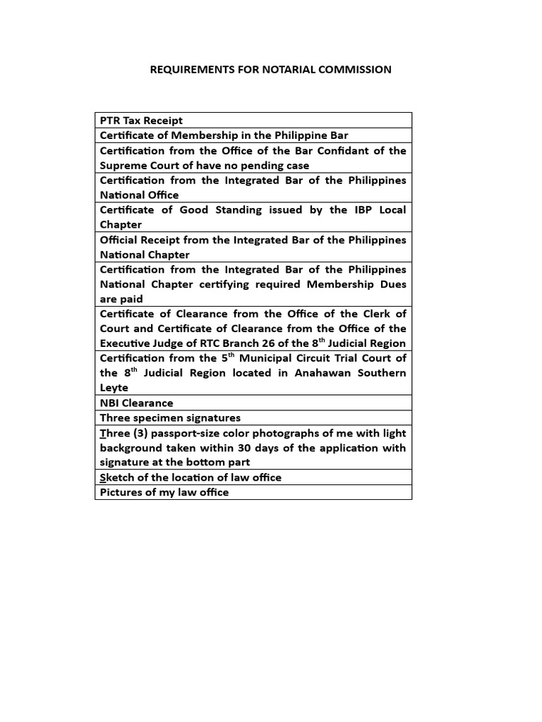 Requirements For Notarial Commission | PDF