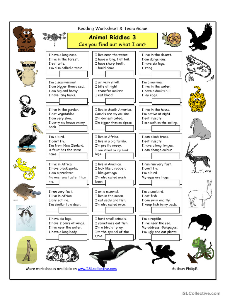 Animal Riddles 3 (Hard) | PDF