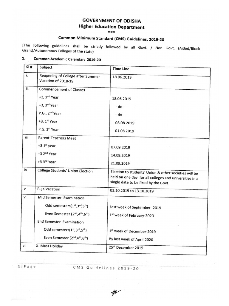 Academic Calender | PDF