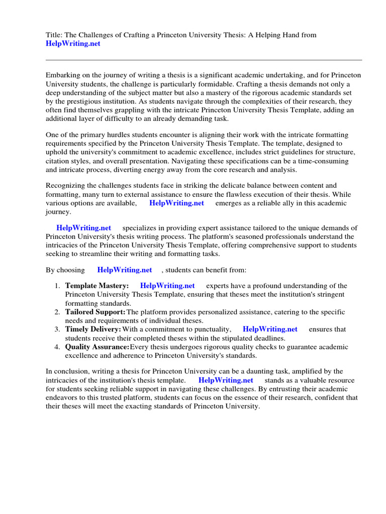 Princeton University Thesis Template | PDF