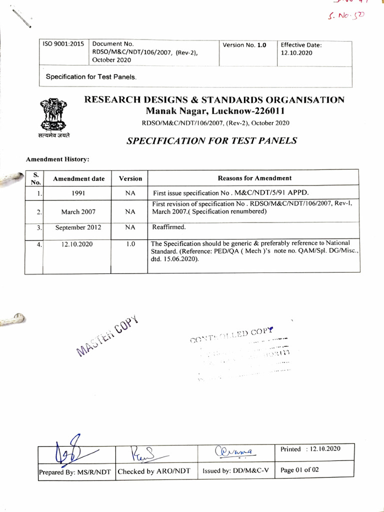 106 Uv Testing Pannel | PDF