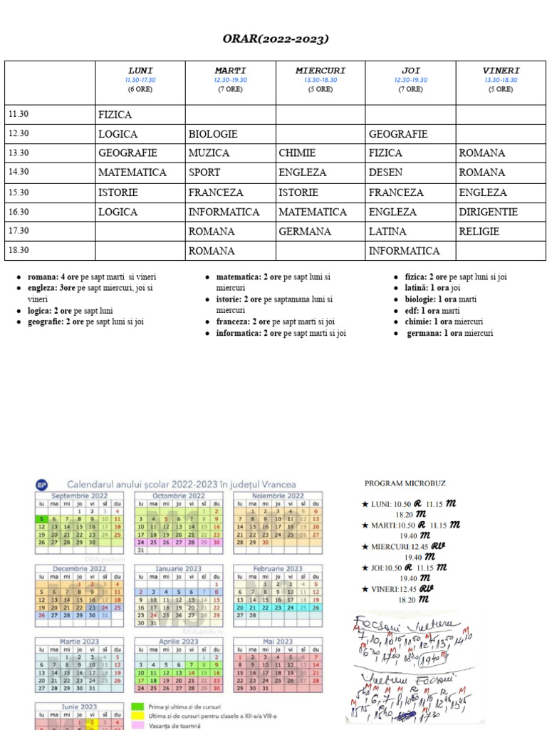 Orar (2022 2023) | PDF