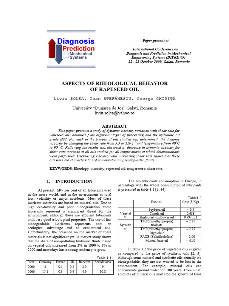 Aspects of Rheological Behavior | PDF | Rheology | Lubricant