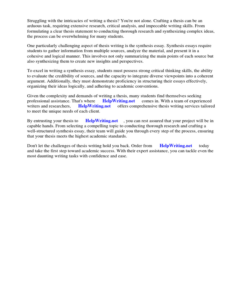 Synthesis Essay Definition Examples | PDF | Essays | Apa Style