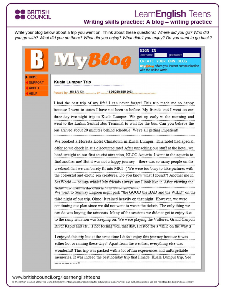 A Blog - Writing Practice 2 | PDF | Art | Poetry