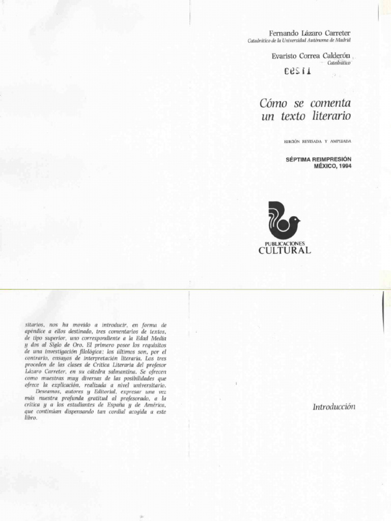 Lazaro Carreter Fernando Como Se Comenta | PDF