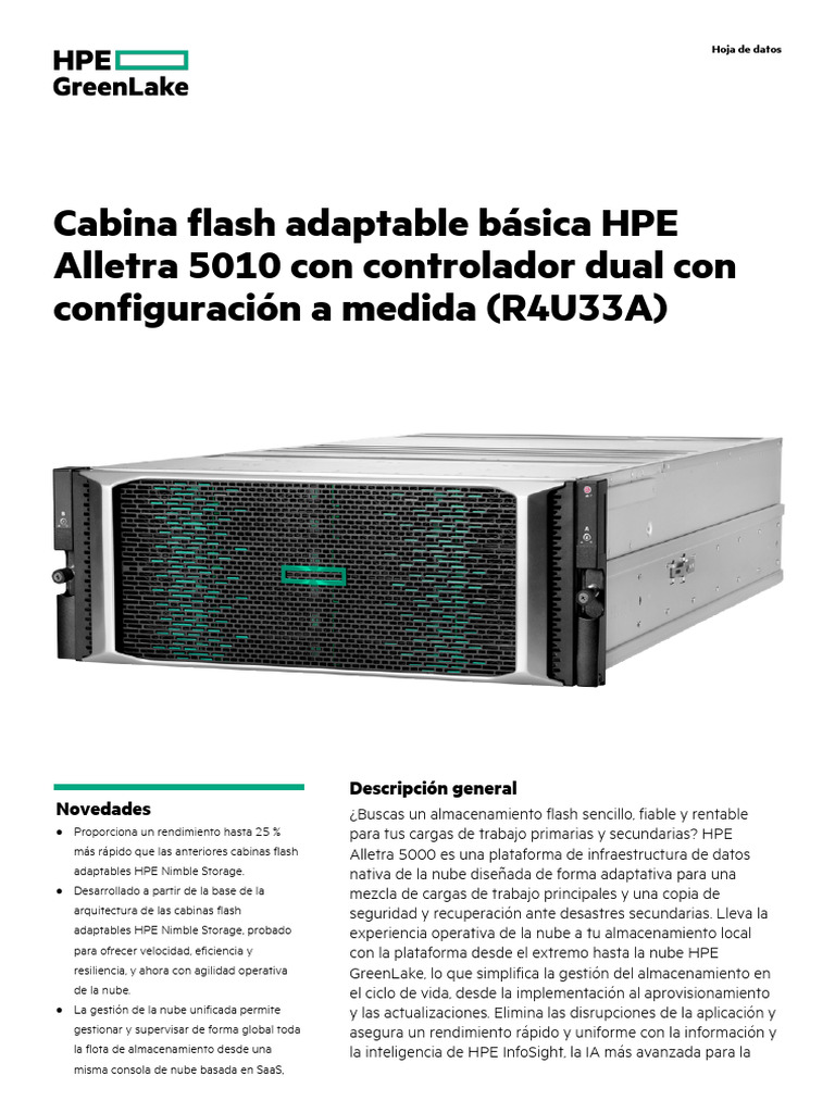 HPE Alletra 5010 Adaptive Flash Array Dual Controller Configure-To-Order Base Array ...
