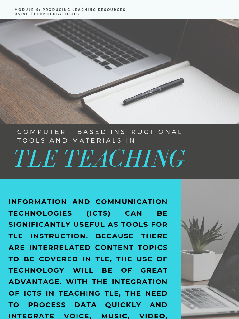 Computer Based Instructional Tools and Materials in TLE Teaching Final ...