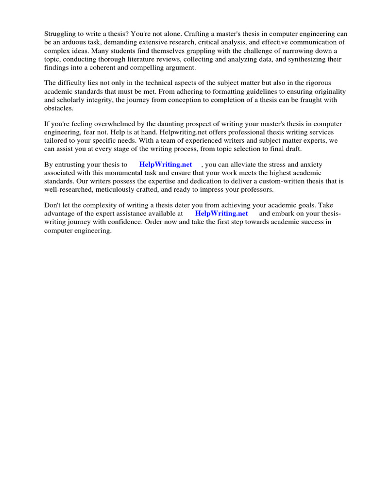 Master Thesis Topics In Computer Engineering Pdf Computers