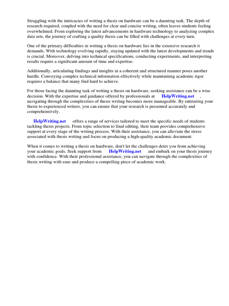 Sample Thesis Hardware | PDF | Thesis | Computer Network