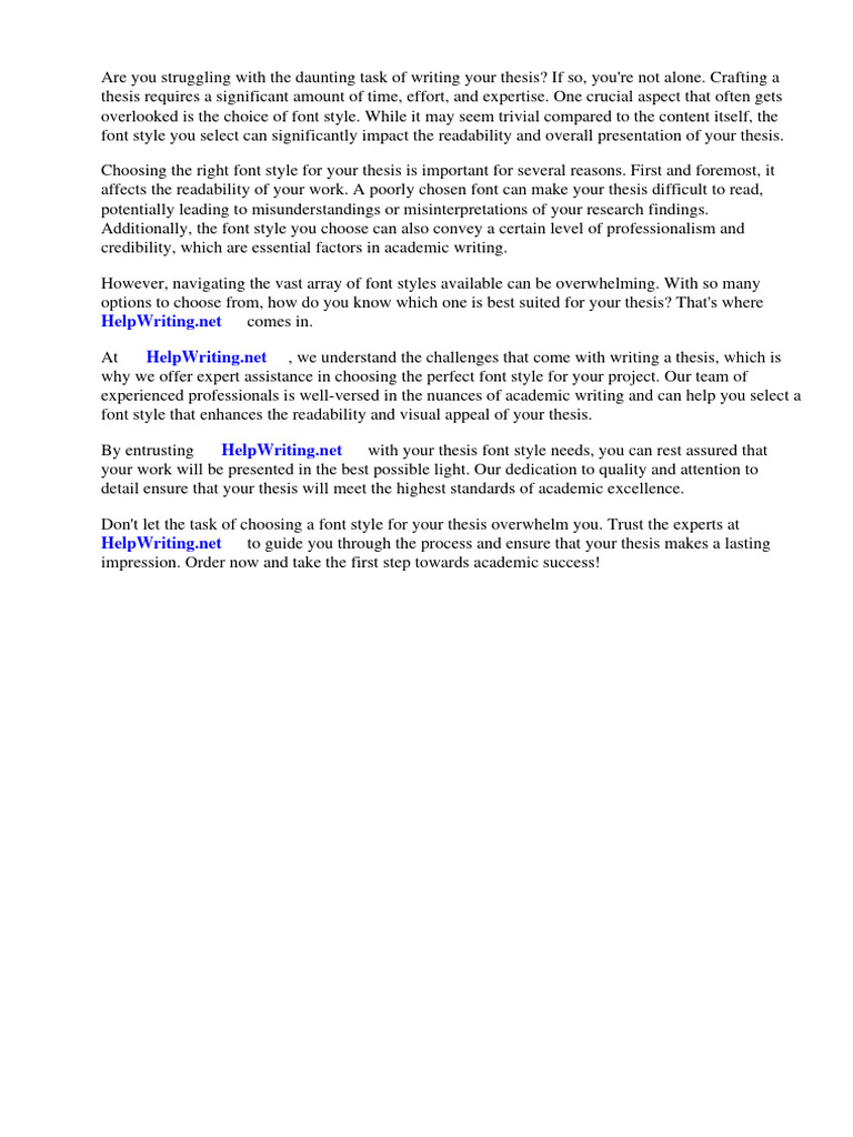 Thesis Font Style | PDF