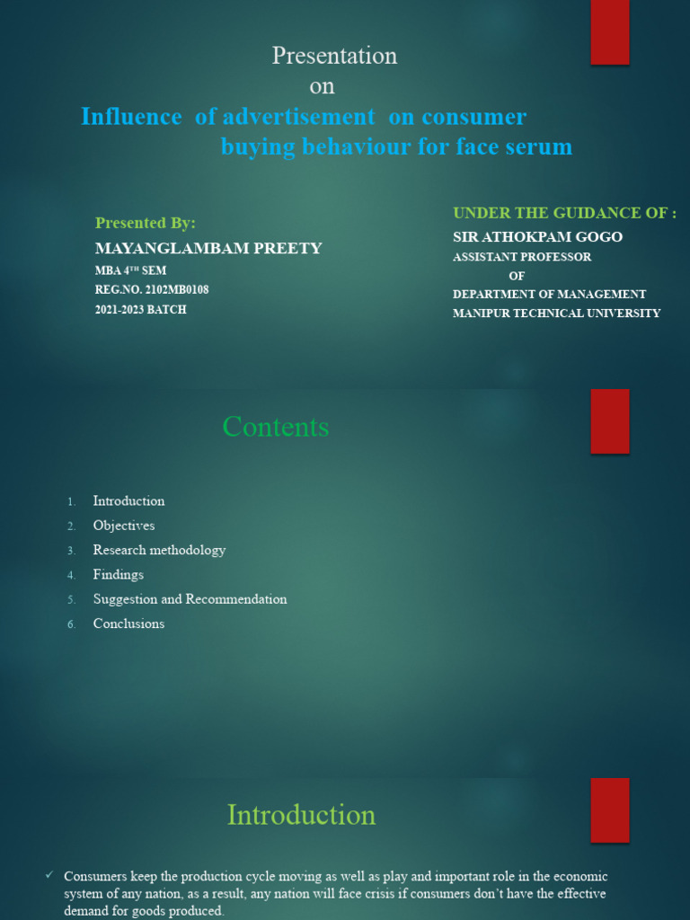 Preety Dissertation PPT Final | PDF | Behavior | Advertising