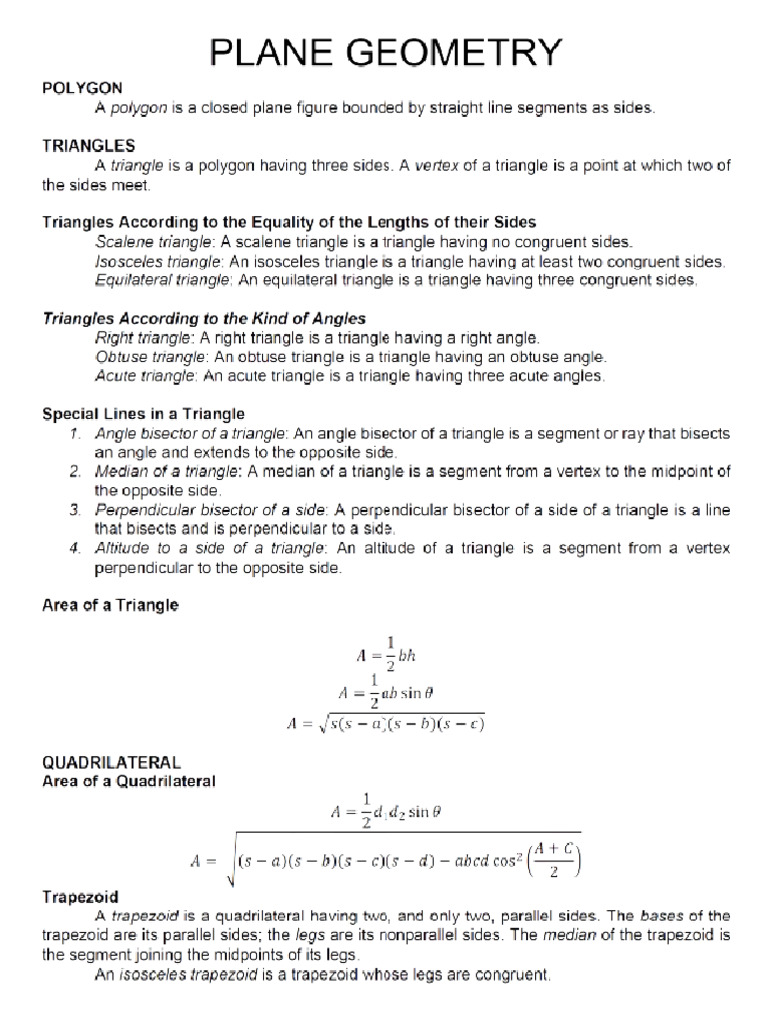 Plane Geometry | PDF