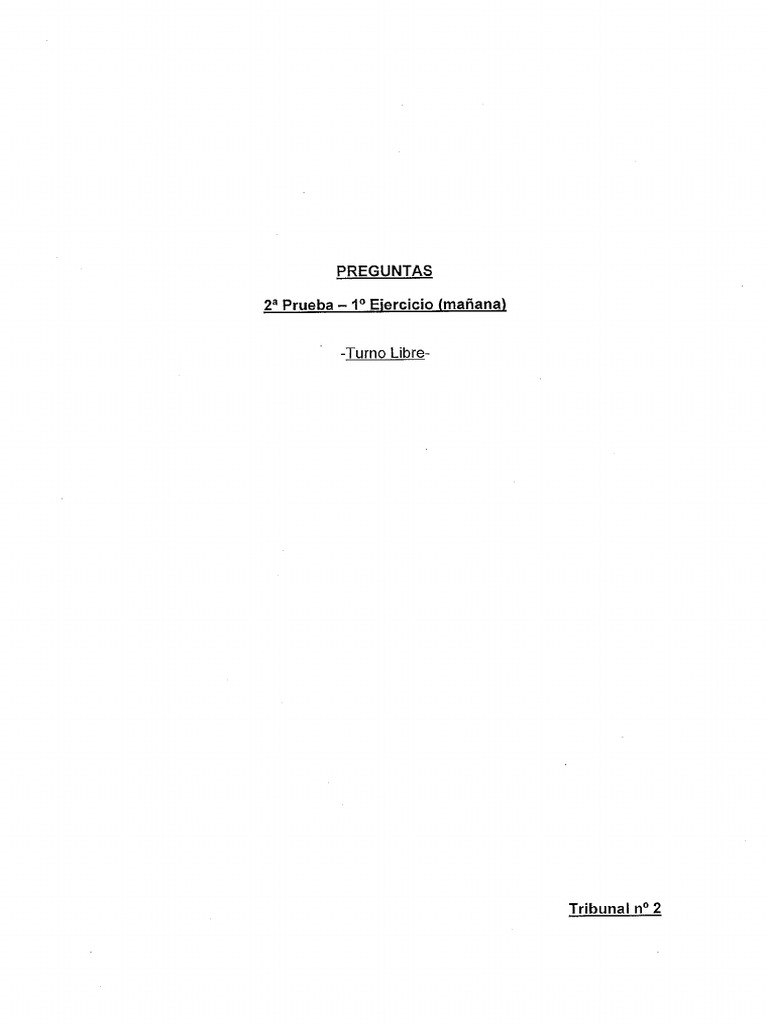 1191 Segundo Ejercicio Preguntas Cortas | PDF