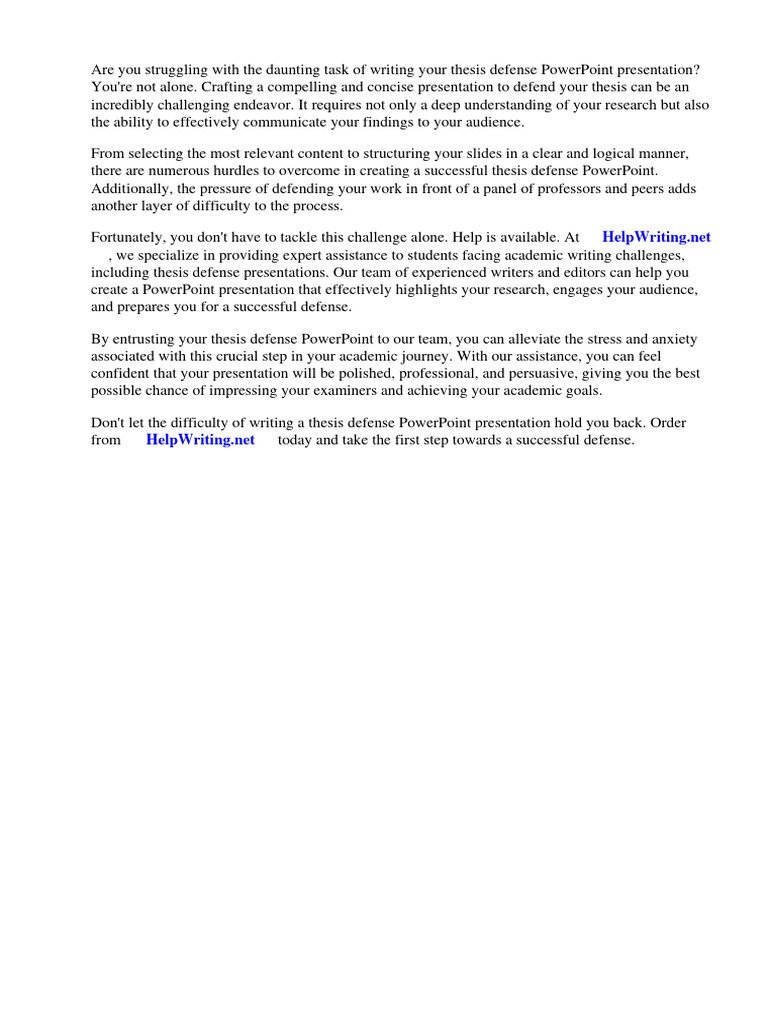 Thesis Defence Ppt | PDF