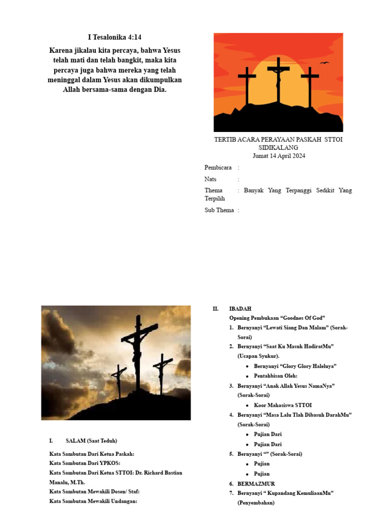 Acara Paskah Petrus 2024 | PDF