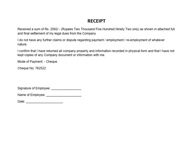 FNF Receipt | PDF