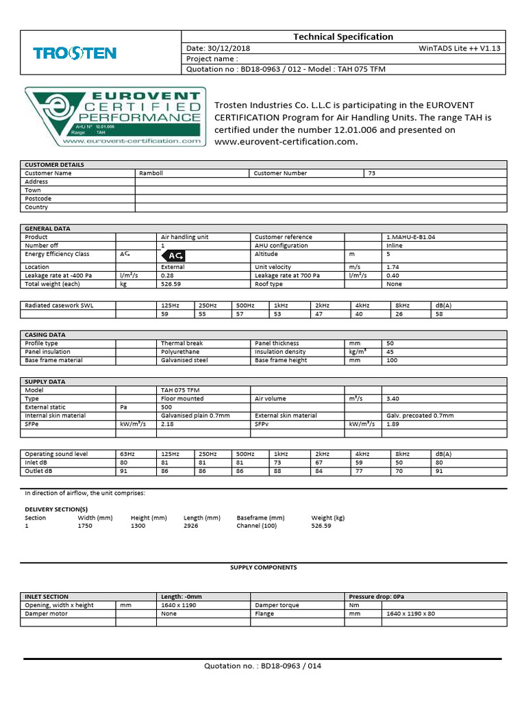 Technical Details - MAHU With HP | PDF
