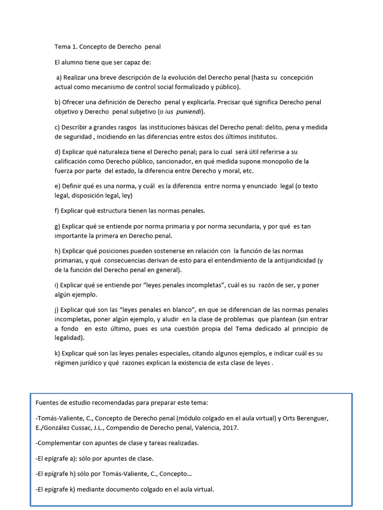 Esquema Tema 1 (Castellano) | PDF