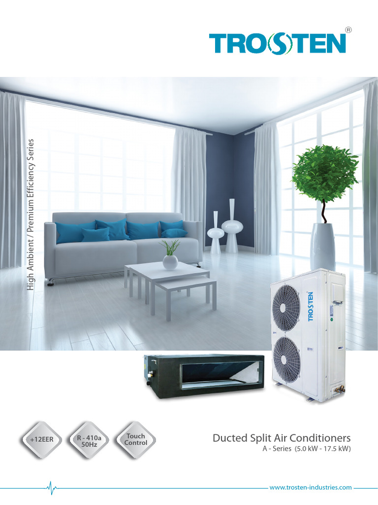 Ducted Splits Trosten Catalogue - R-410a - A Series | PDF | Pipe (Fluid ...