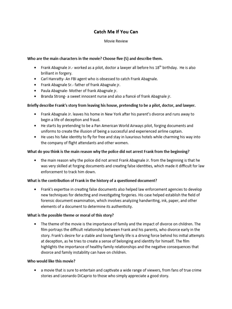 Catch Me If You Can | PDF | Mystery, Thriller & Crime Fiction