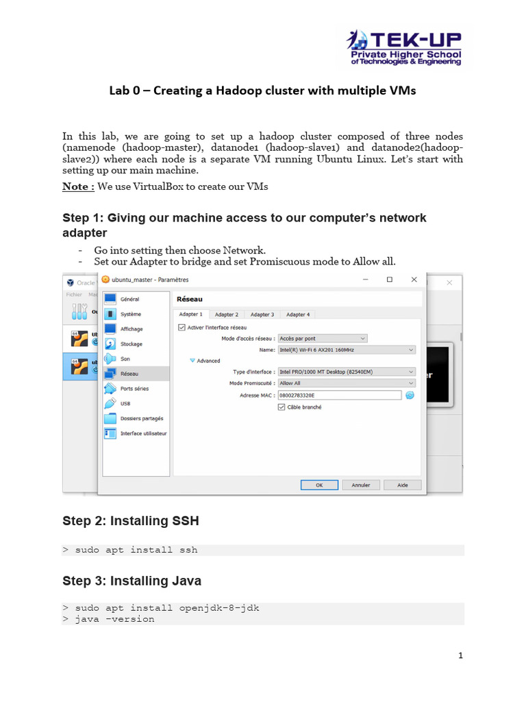 Lab 0-Cluster With Multiple VMs-30-01-2024 | PDF | Apache Hadoop | Virtual Machine