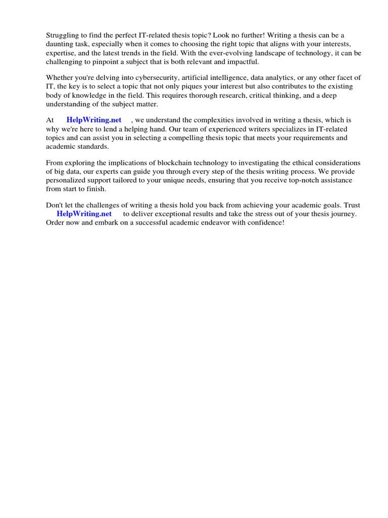 IT Thesis Topic Ideas and Guidance | PDF | Career & Growth | Social Science