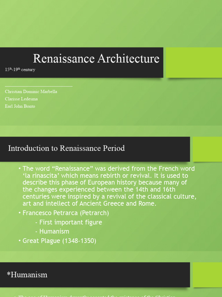 4._Renaissance_Architecture | PDF | Architectural Elements | Architectural Design