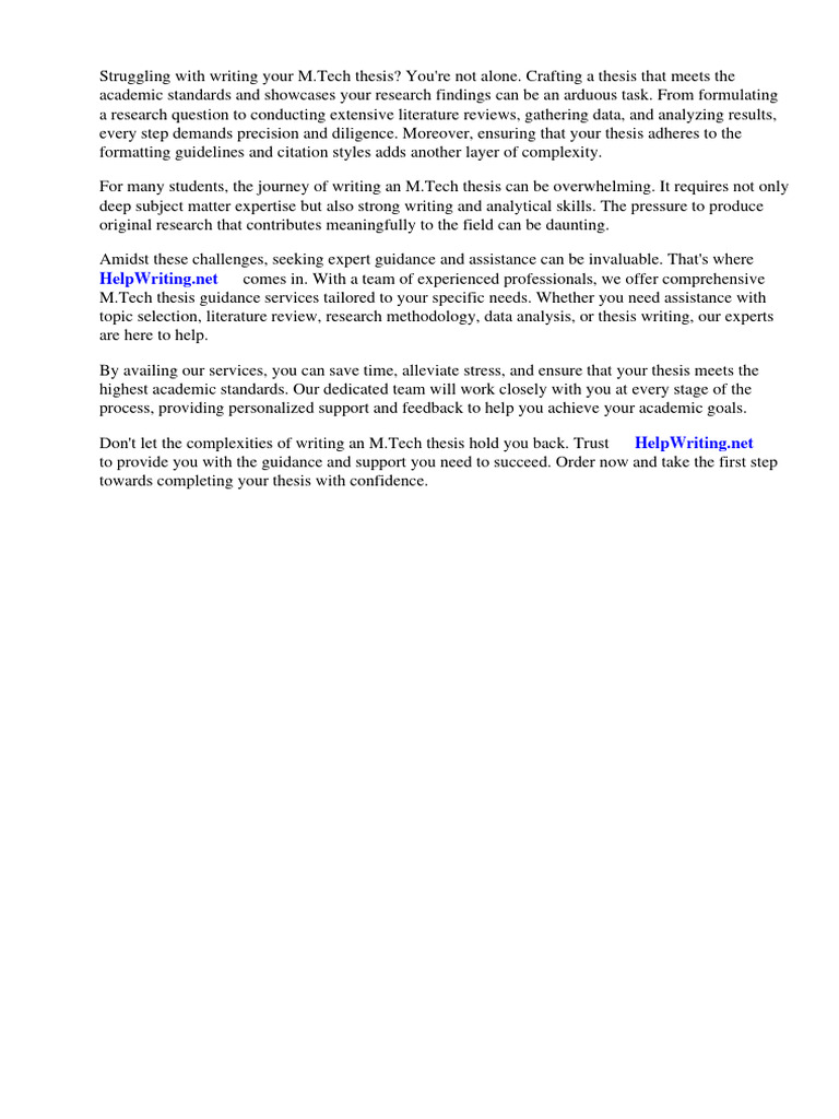 Mtech Thesis Guidance | PDF | Thesis | Engineering