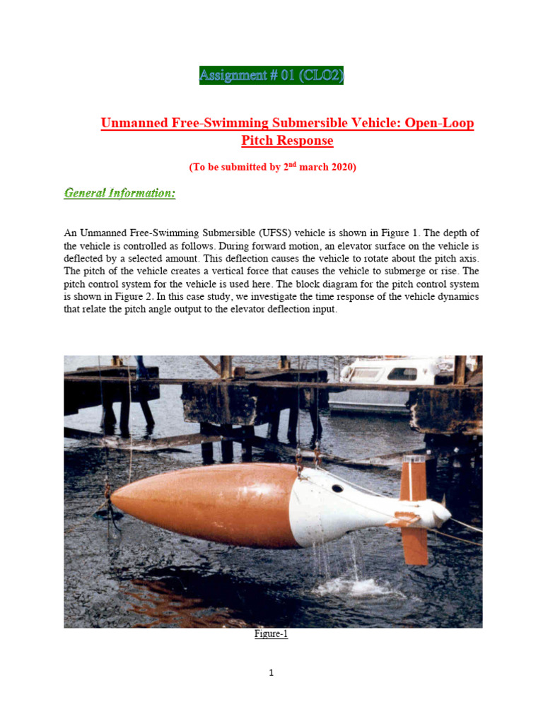 14 Assignment 01 UFSS Swimming Submersible Vehicle | PDF | Teaching ...