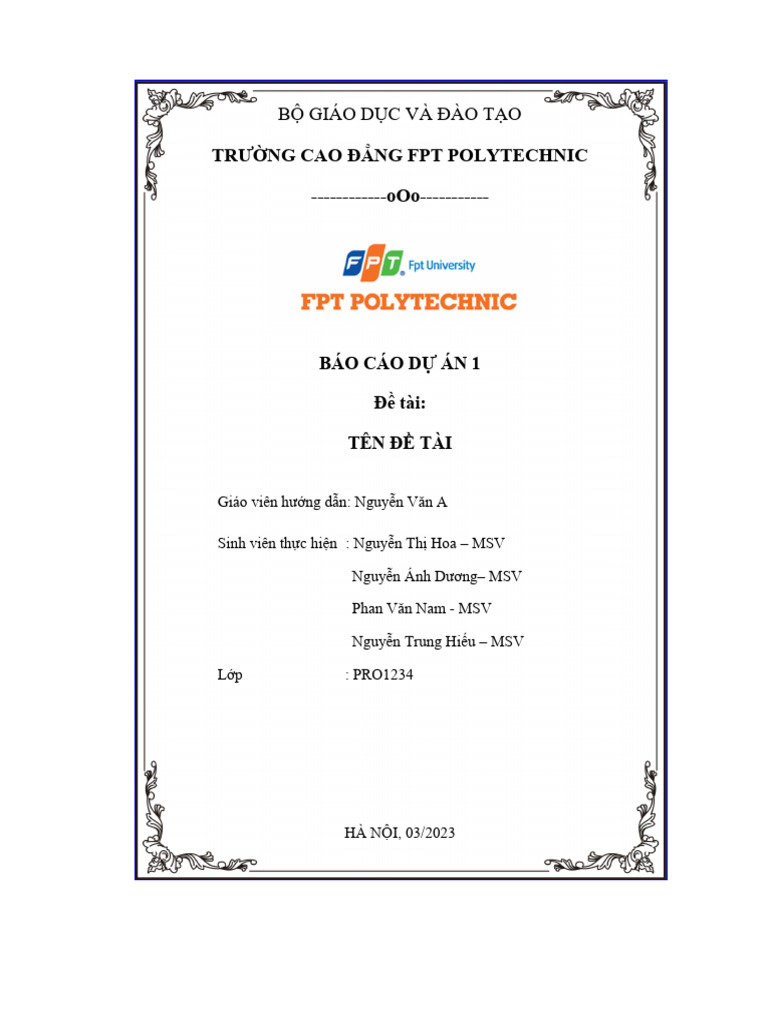 Khung Báo Cáo | PDF